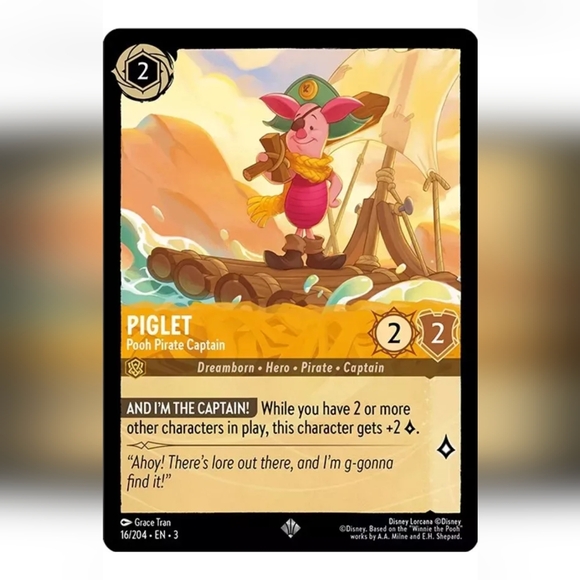 Disney | Toys | Piglet Disney Lorcana Trading Card Tcg Winnie The Pooh ...